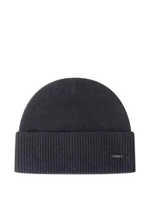 BOSS Logo-plaque Beanie Hat - Grey