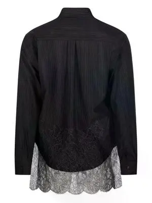 Fendi Striped Lace-detailing Shirt