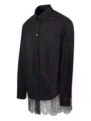 Fendi Striped Lace-detailing Shirt