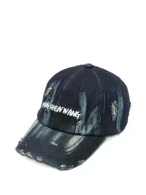 FENG CHEN WANG Tie-dye Distressed Cap - Blue