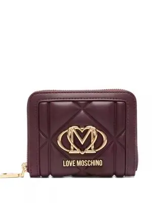 Moschino Quilted Logo-appliqué Wallet - Red