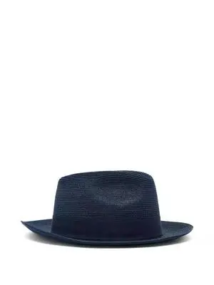 Giorgio Armani Woven Hat With Ribbon Detail - Blue