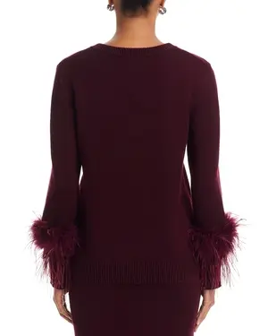 WAYF Bethany Feather Trim Sweater