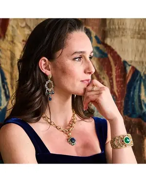 CAPUCINE DE WULF Contessa Belle Nuit Dangle Earrings