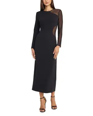 Maggy London Mesh One-sleeve Dress