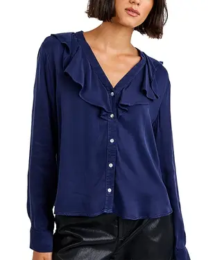 Bella Dahl Ruffled Blouse - Polar Eclipse