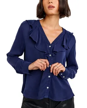 Bella Dahl Ruffled Blouse - Polar Eclipse