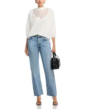 T Tahari Mock Neck Sweater - Soft Ivory