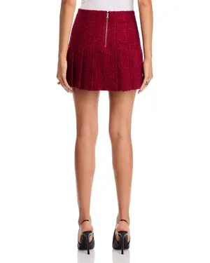 Alice + Olivia Carter Tweed Pleated Mini Skirt