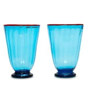 La DoubleJ Wildbird Rainbow Glasses, Set Of 2 - Turquoise