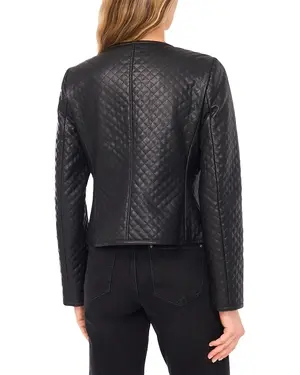 CECE DUPRAZ Quilted Faux Leather Jacket