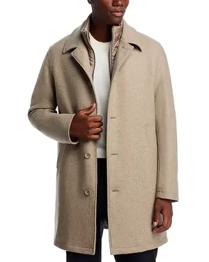 Herno Wool Blend Topcoat With Removable Windguard