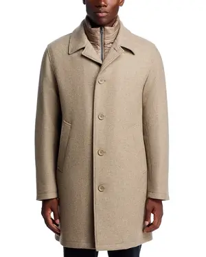 Herno Wool Blend Topcoat With Removable Windguard