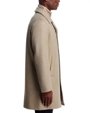 Herno Wool Blend Topcoat With Removable Windguard