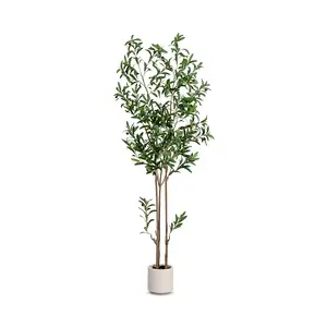 NEARLY NATURAL 6' Artificial Minimalist Olive Tree - Green