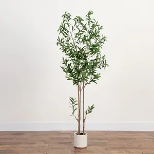 NEARLY NATURAL 6' Artificial Minimalist Olive Tree