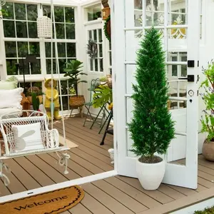 NEARLY NATURAL 5' Uv Resistant Artificial Cypress Tower Tree