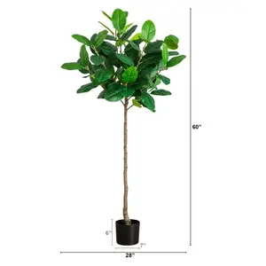 NEARLY NATURAL 5' Artificial Petite Audrey Ficus Tree