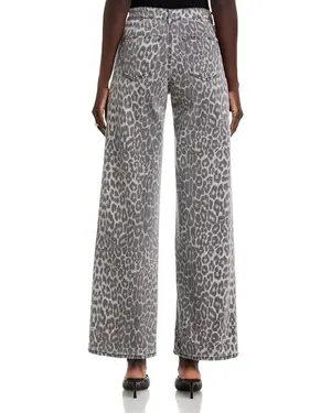 Kobi Halperin Joan Leopard Print Jeans - Grey Multi
