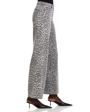 Kobi Halperin Joan Leopard Print Jeans - Grey Multi
