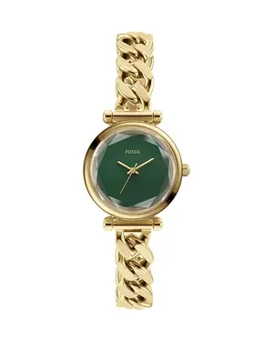 Fossil Three-hand Gold-tone Stainless Steel Watch, 28mm - Green/gold