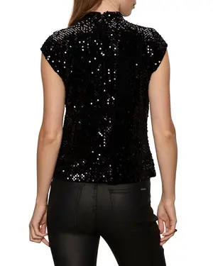 Sanctuary Sequin Funnel Neck Top