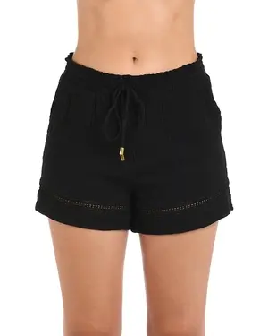 La Blanca Seaside Beach Cover Up Shorts - Black