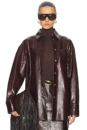 Sportmax Borel Leather Jacket - Bordeaux