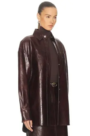 Sportmax Borel Leather Jacket - Bordeaux