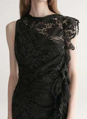 A.L.C. Astrid Lace Midi Dress - Black