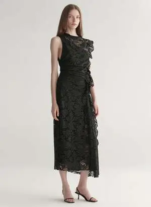 A.L.C. Astrid Lace Midi Dress - Black