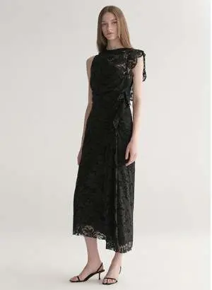 A.L.C. Astrid Lace Midi Dress - Black