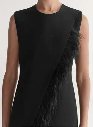 A.L.C. Beck Feather-trimmed Mini Dress