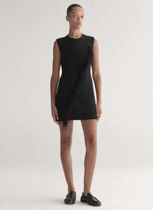 A.L.C. Beck Feather-trimmed Mini Dress