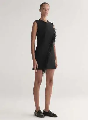 A.L.C. Beck Feather-trimmed Mini Dress
