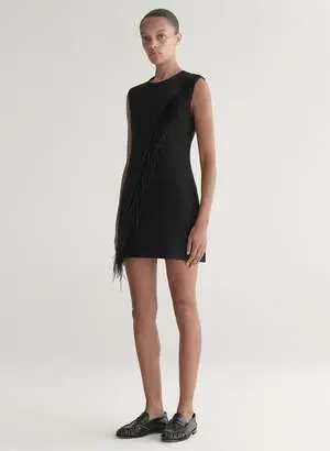 A.L.C. Beck Feather-trimmed Mini Dress