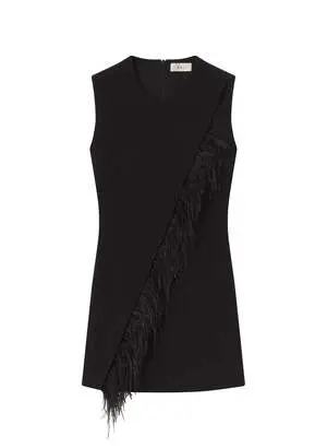 A.L.C. Beck Feather-trimmed Mini Dress