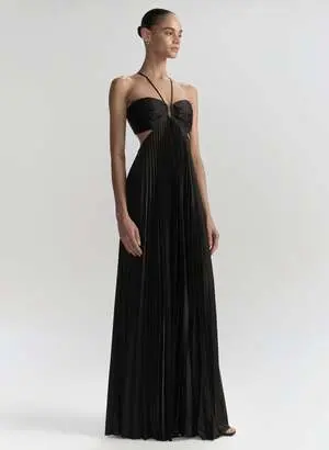 A.L.C. Moira Satin Maxi Dress - Black