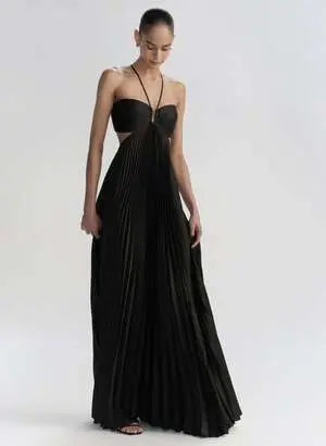 A.L.C. Moira Satin Maxi Dress - Black