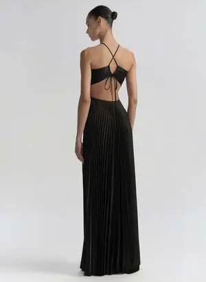 A.L.C. Moira Satin Maxi Dress - Black