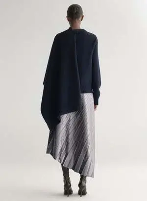 A.L.C. Davin Draped Wool Sweater - Navy