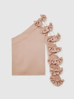 REISS Adabel Bow-sleeve Top