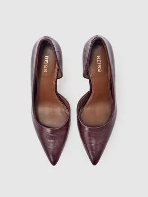 REISS Layla Leather Court Shoes