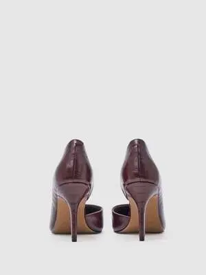 REISS Layla Leather Court Shoes
