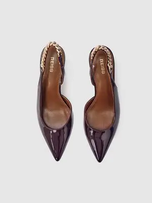 REISS Patent-leather Slingback Heels