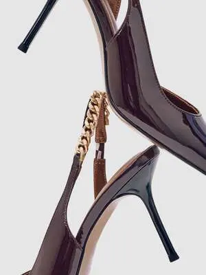 REISS Patent-leather Slingback Heels