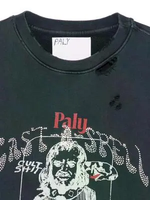 PALY Graphic Print Distressed Sweatshirt