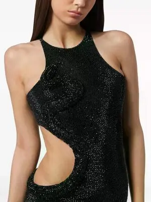 Philipp Plein Mini Dress Snake Strass