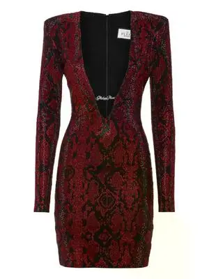 Philipp Plein Snakeskin-print Mini Dress