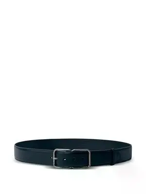 Saint Laurent Double-buckle Leather Belt - Black